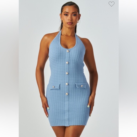 Dresses | 35 Blue Knit Halter Dress | Poshmark